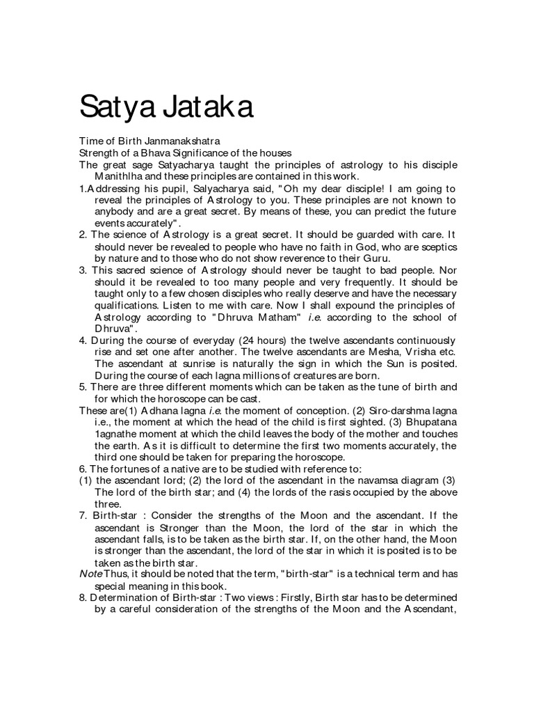 Satya Jataka Satyacharya Compress | PDF