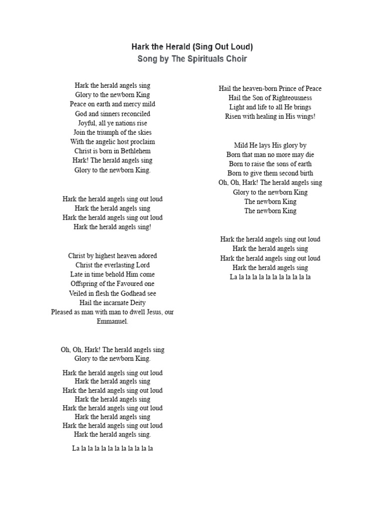 Hark! The Herald Angels Sing Lyrics | PDF | History