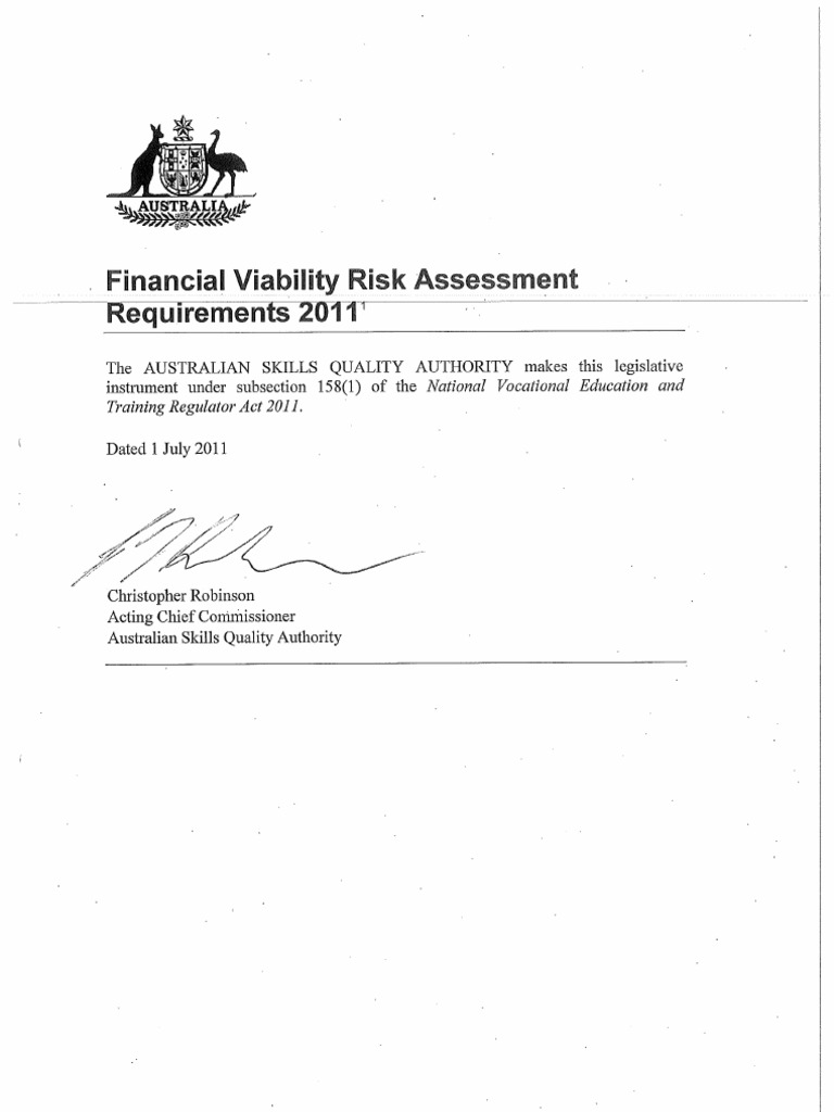 Financial Viability Risk Assessment Requirements | PDF | Financial ...