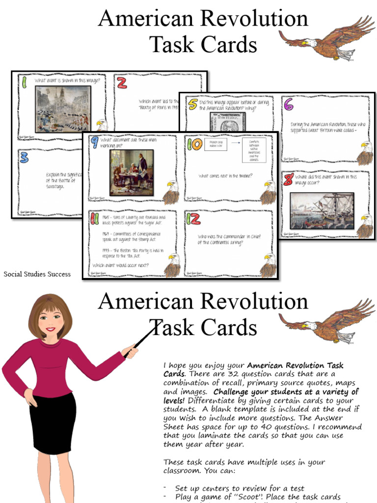 American Revolution Task Cards 1700543653210 Done | PDF