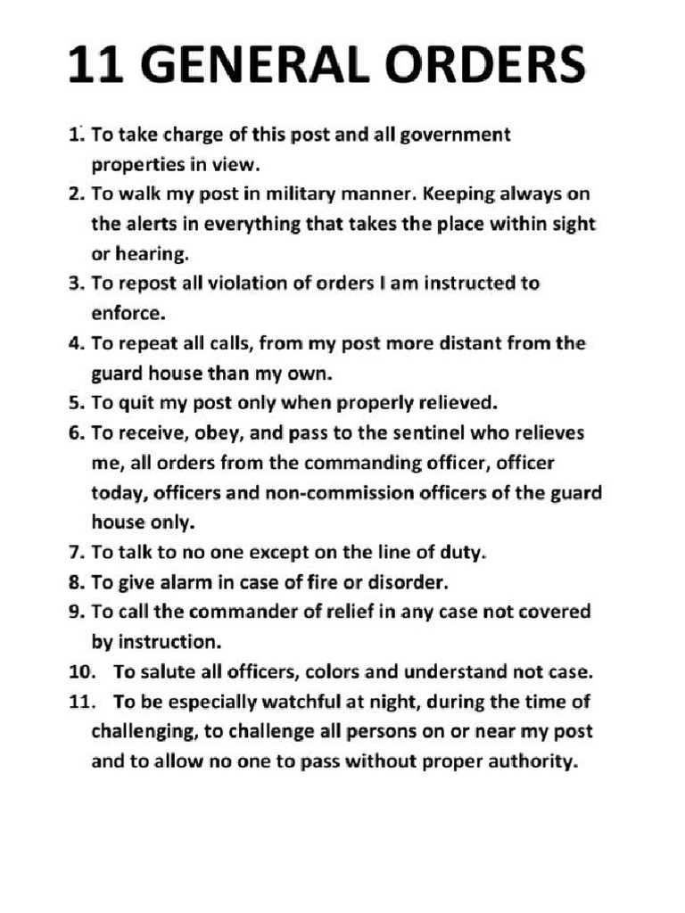 11 GENERAL ORDERS | PDF
