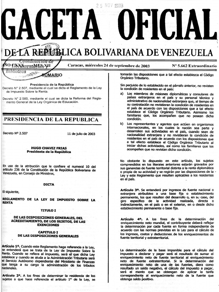 Reglam ISLR G.O 5662 | PDF