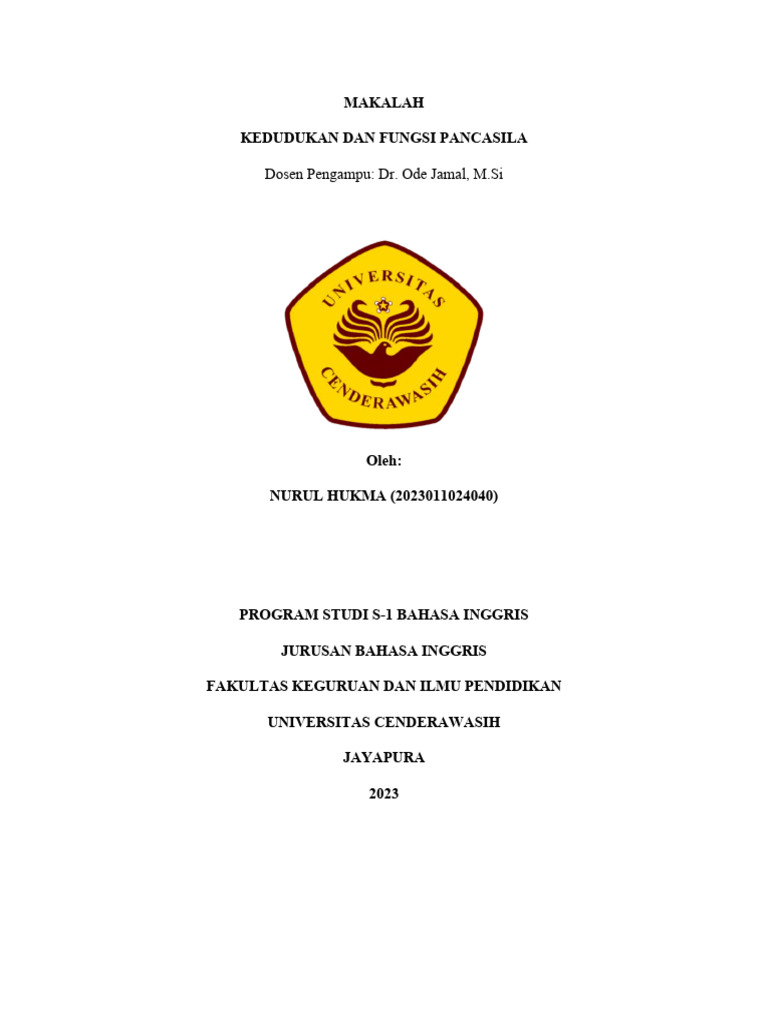 Makalah Pancasila Nurul | PDF | Politik | Ilmu Sosial