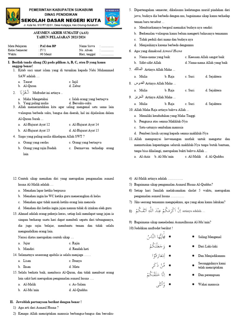 AAS PAI IV Kuta | PDF
