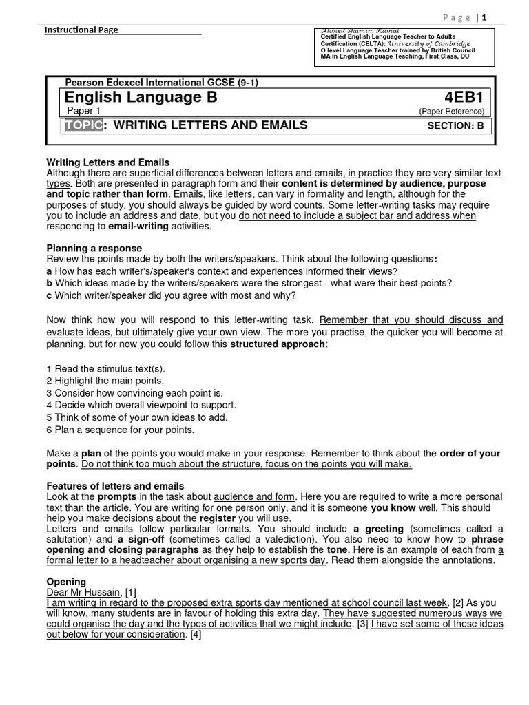 Writing Letters and Emails | PDF | Question | Punctuation