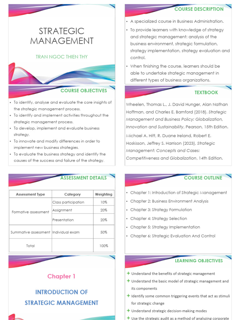 Strategic Management Course Overview | PDF | Strategic Management ...