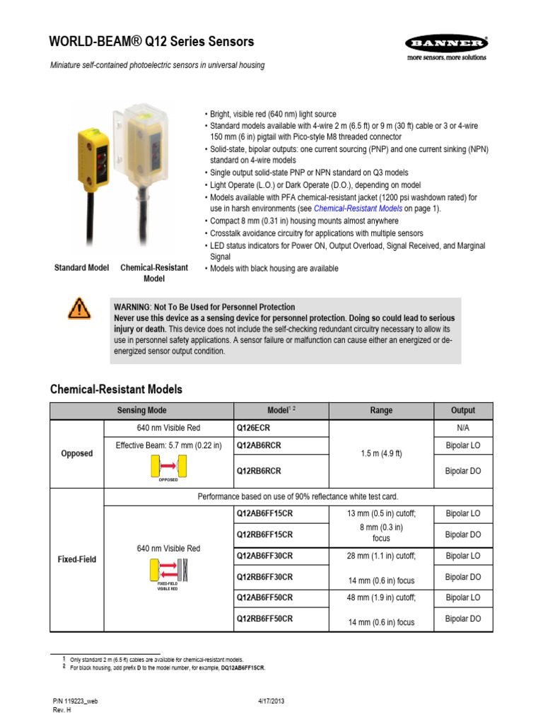 Banner Q12 | PDF | Bipolar Junction Transistor | Legal Liability