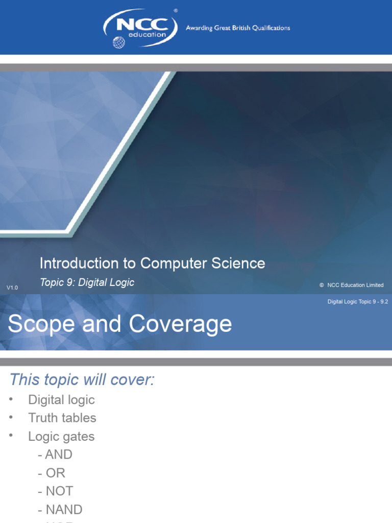ITCS Topic 9 Digital Logic | PDF