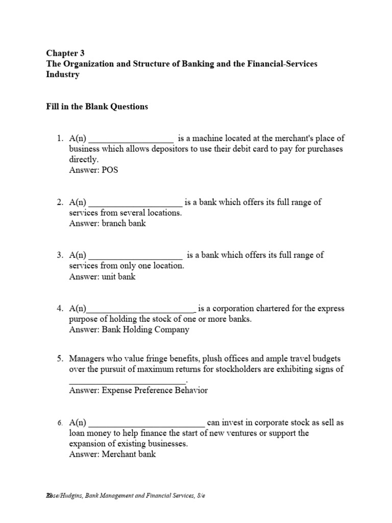 NHTM Ch3 | PDF | Banks | Holding Company