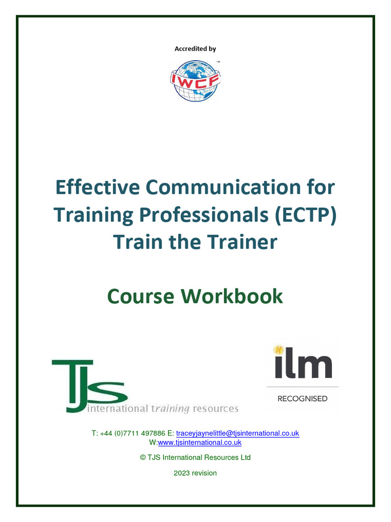 ECTP TTT Programme Workbook 2023 | PDF | Learning | Nonverbal Communication