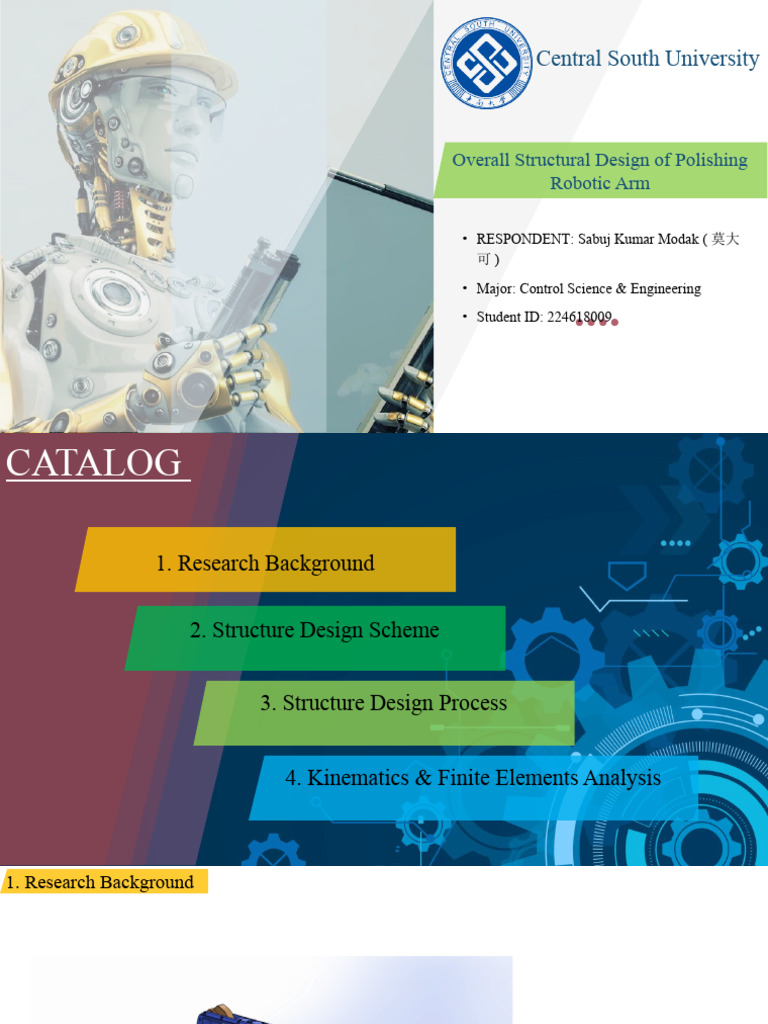 Overall Structural Design of Polishing Robotic Arm- Presentation | PDF