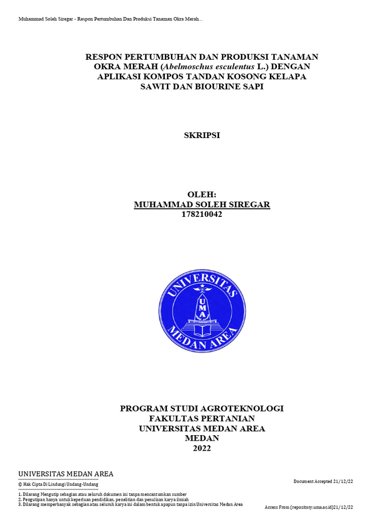 Muhammad Soleh Siregar - Fulltext | PDF
