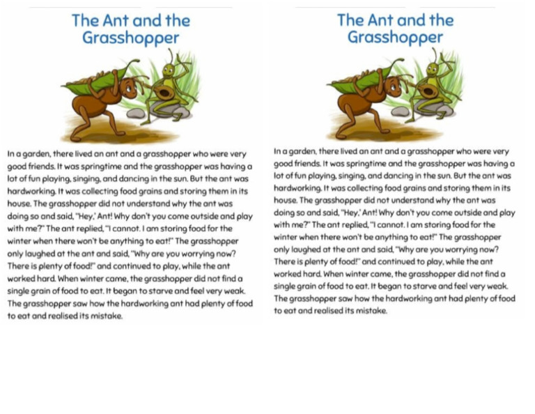 The Ant and The Grasshopper | PDF