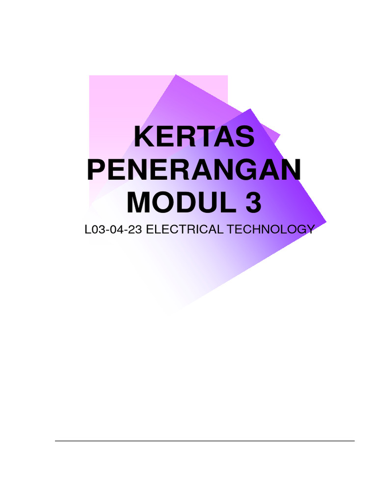 Modul 03 Electrical Technology | PDF | Electric Motor | Electric Generator