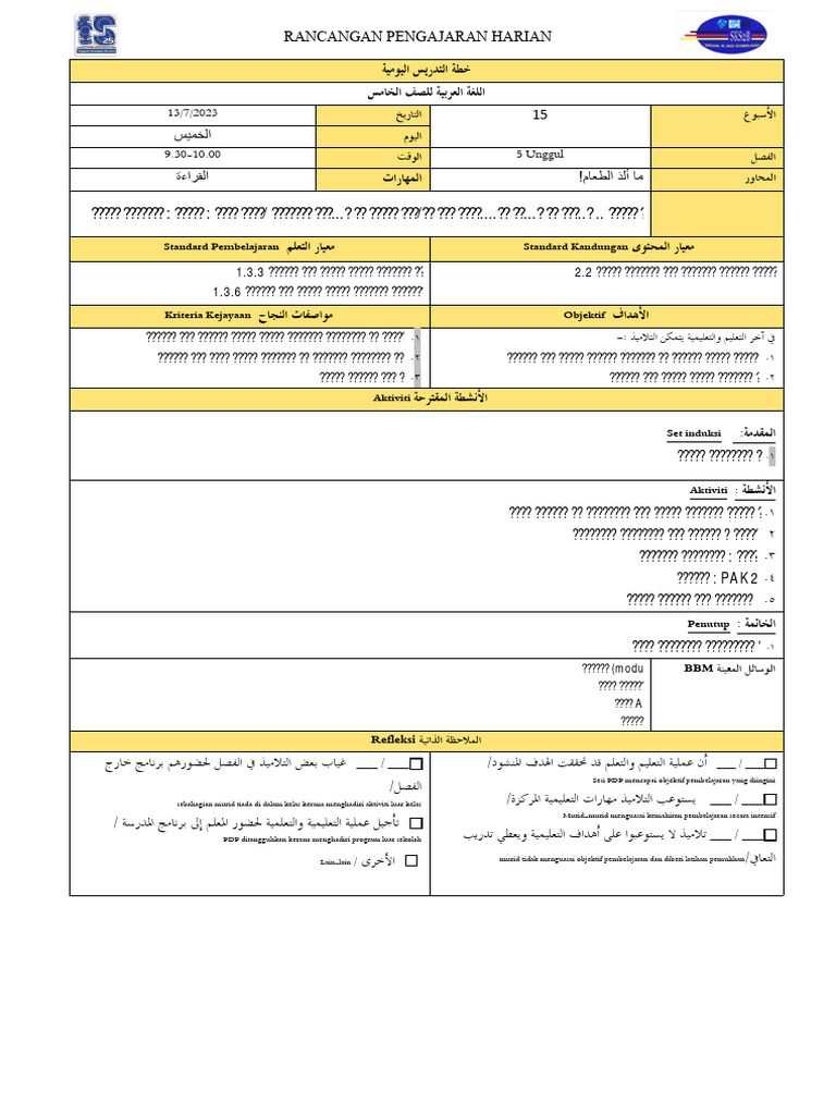 RPH Ba THN 5 - M15 - 2023 Dan 2024 | PDF