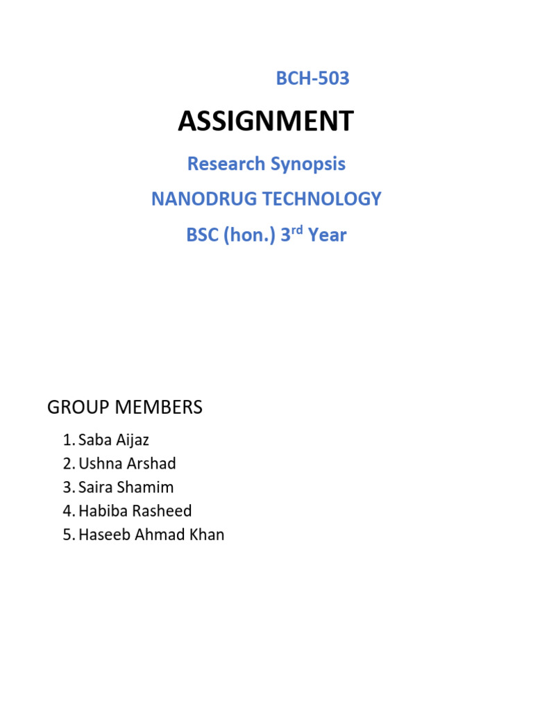 Assigment 507 | PDF | Nanomedicine | Nanotechnology