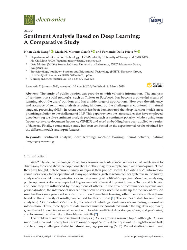 Sentiment Analysis Based On Deep Learning - A Comparative Study | PDF | Deep Learning ...