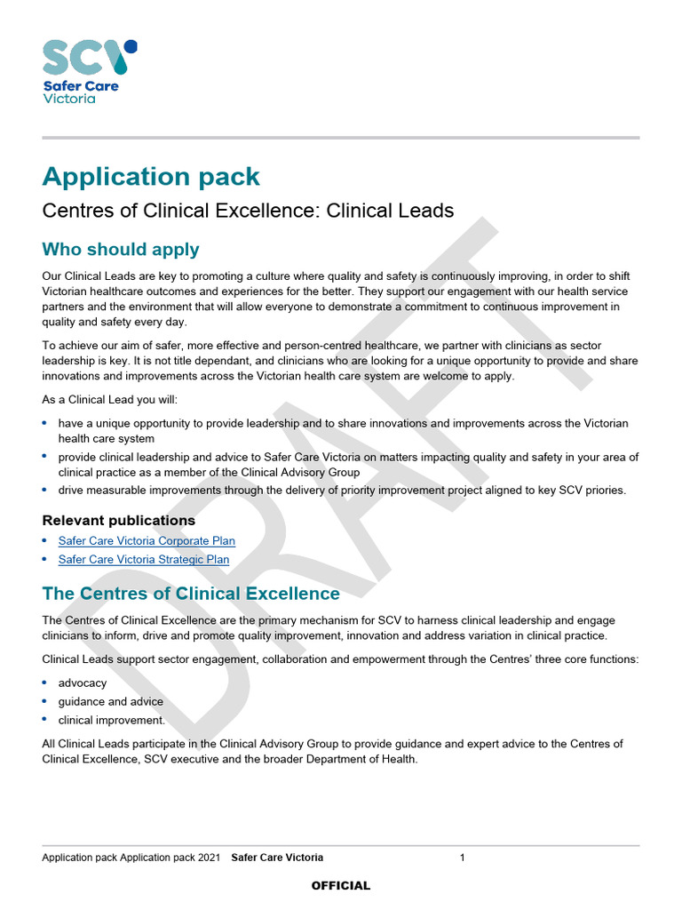 Clinical Lead Opportunities at SCV | PDF