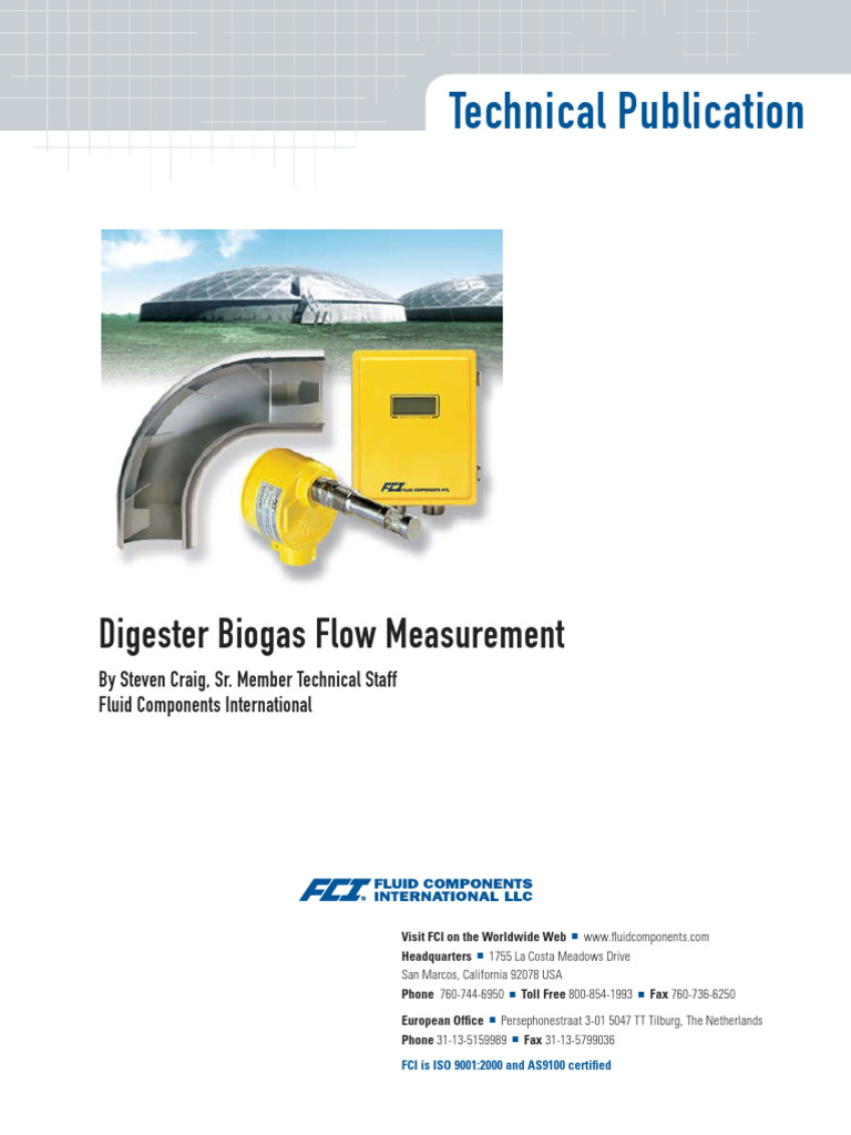 Digester Biogas Flow Measurement | PDF | Anaerobic Digestion | Biogas