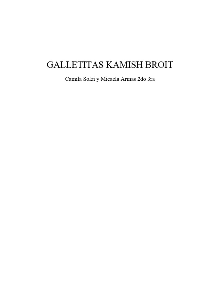 Galletitas Kamish Broit | PDF | Dieta y nutrición | Azúcar