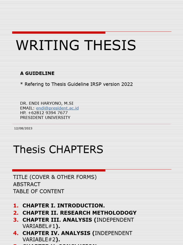 THESIS GUIDELINE-february 2023 | PDF