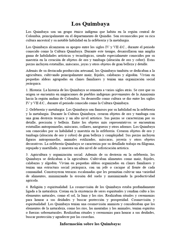 Los Quimbaya Merchán | PDF Los Quimbaya Merchán | PDF