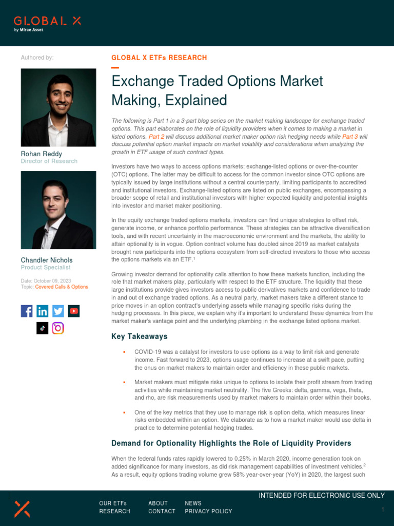 Options Market Making Explained Part 1 US Final3 V2 | PDF | Greeks ...