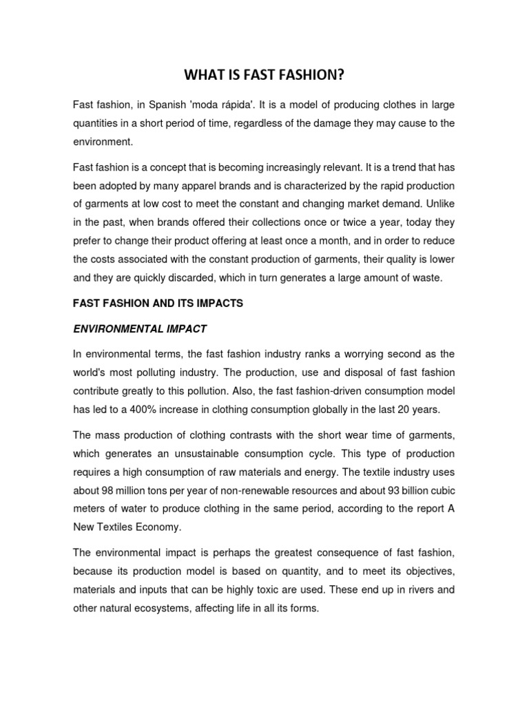 What Is Fast Fashion | PDF