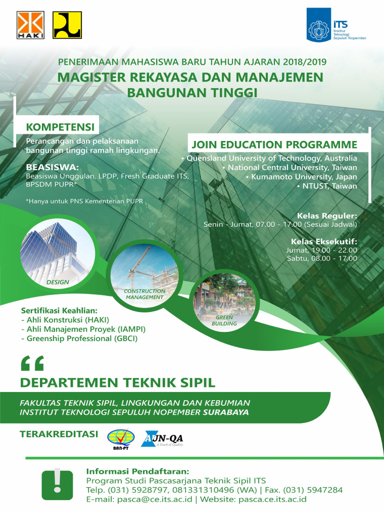 Brosur Pascasarjana Dept. Teknik Sipil ITS | PDF