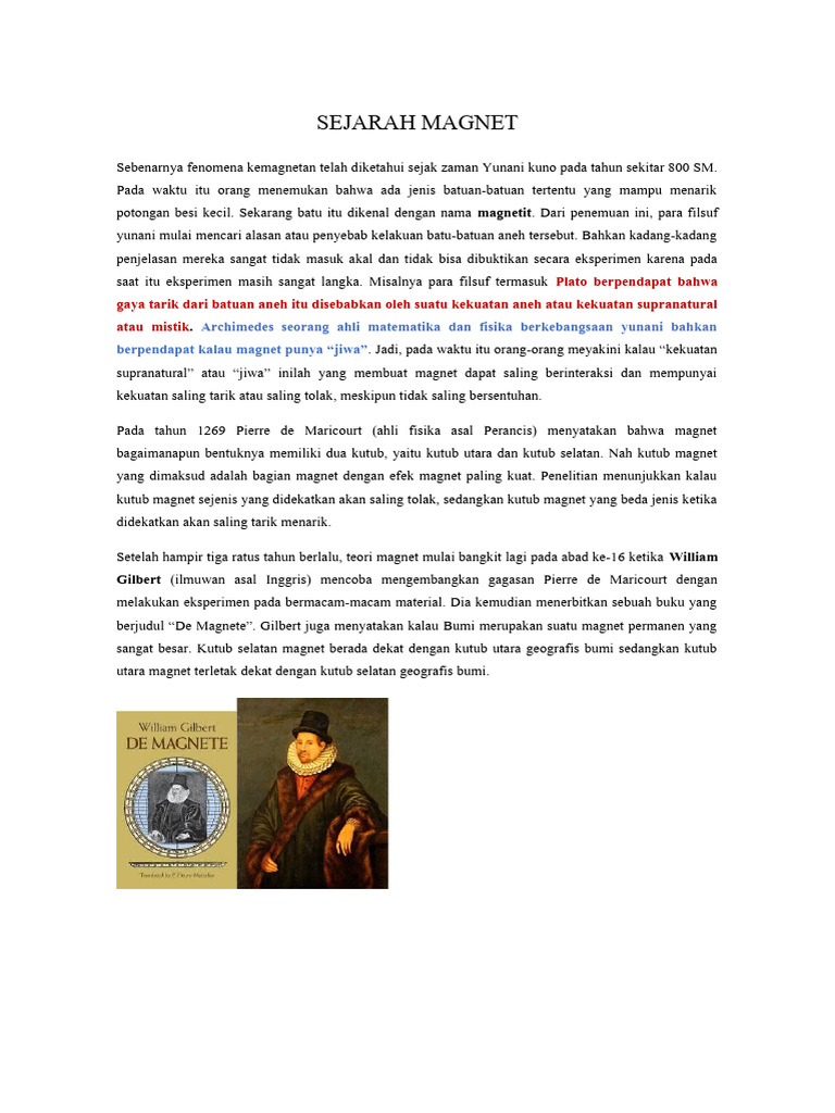 Sejarah Penemuan Magnet dan Jenisnya | PDF