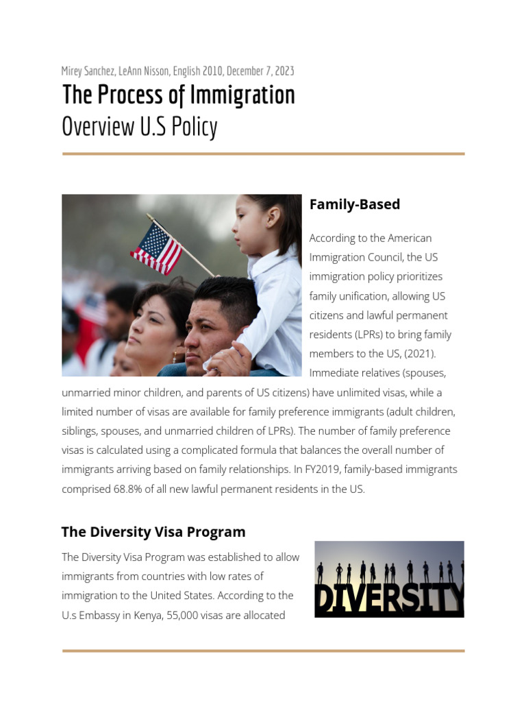 The Process of Immigration - Overview U | PDF | Immigration To The ...