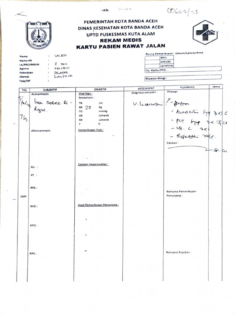 5.3.4.b Rekam Medis Pasien DGN Penandaan Sisi Operasi | PDF
