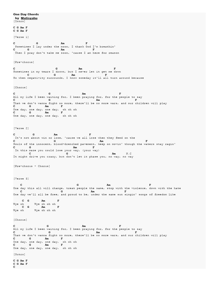 One Day Chords | PDF