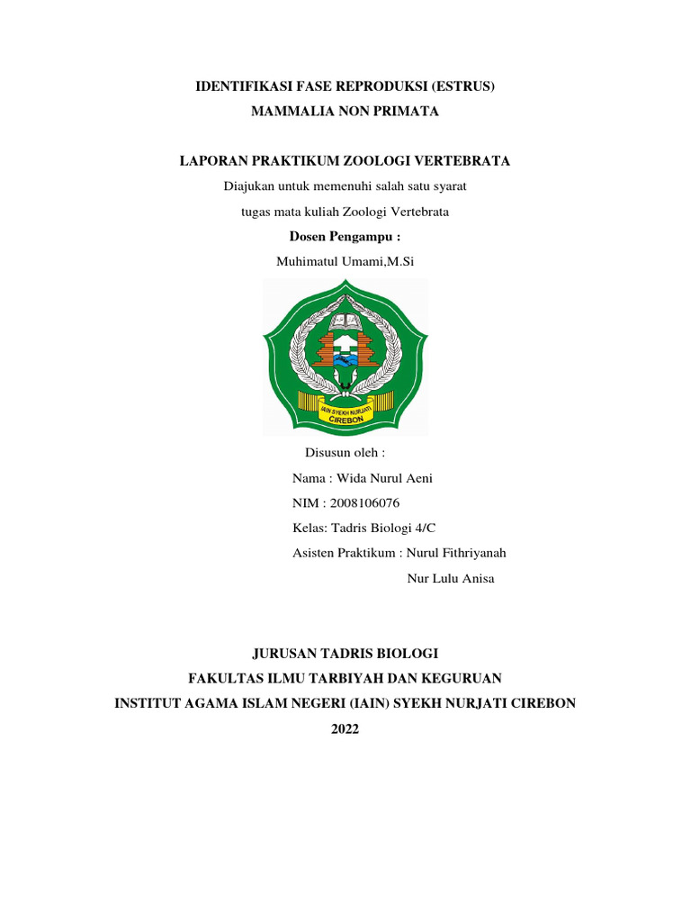 Identifikasi Fase Estrus Mamalia Non Primata | PDF | Kesehatan Holistik ...
