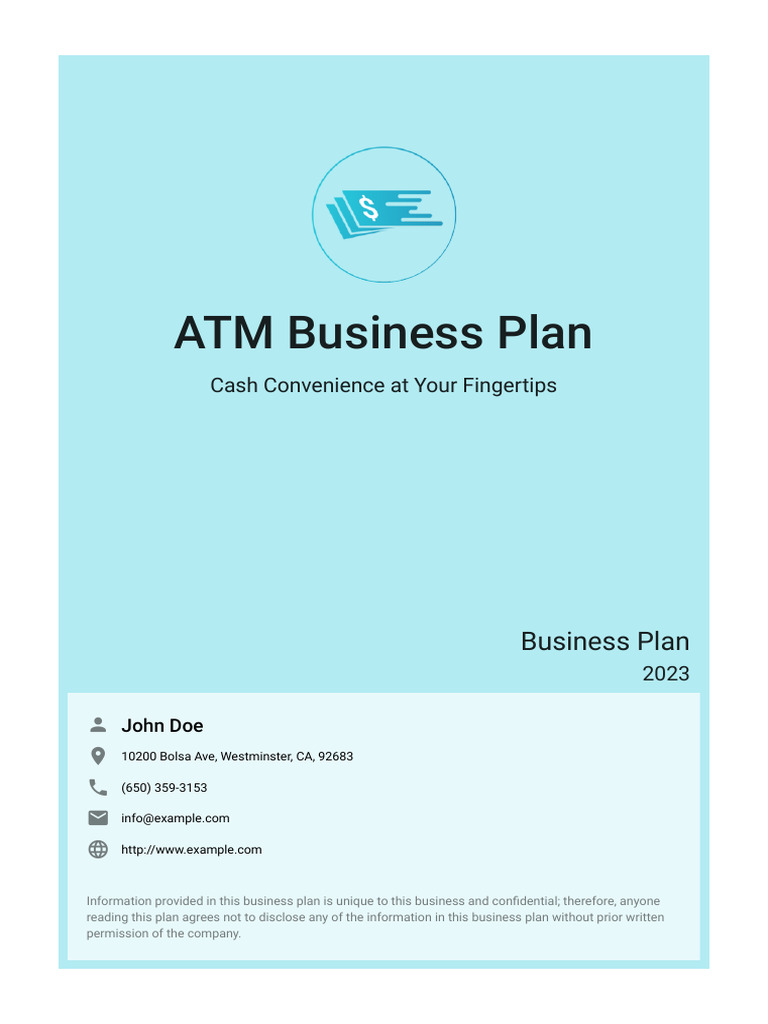 Atm Business Plan Example Template | Download Free PDF | Marketing ...