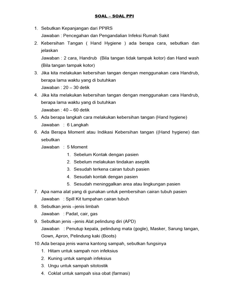 Soal-Soal Ppi Untuk Cerdas Cermat | PDF | Kesehatan Holistik
