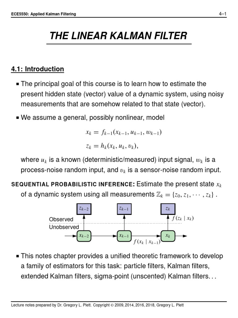 ECE5550-Notes04 - Kopya | PDF | Kalman Filter | Probability Theory