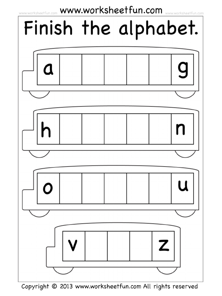 Finish The Alphabet Bus Lowercase Wfun 1 | PDF