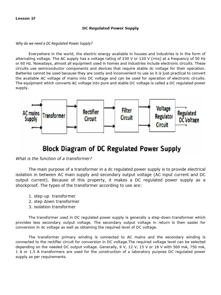 DC Regulated Power Supply | PDF | Power Supply | Rectifier