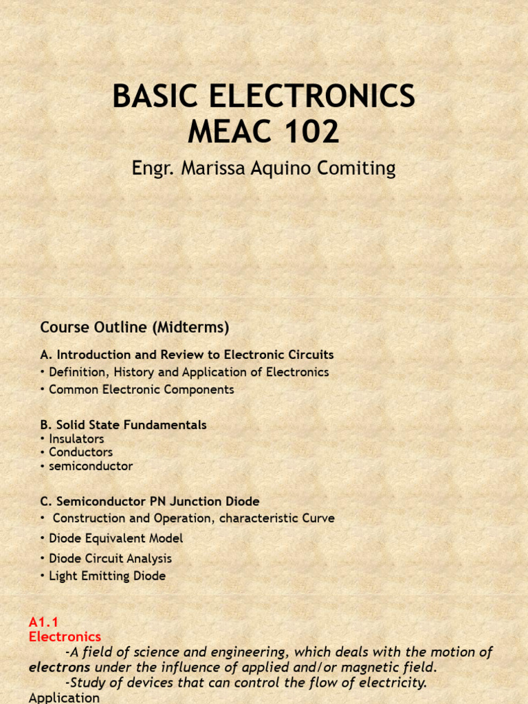 Basic Electronics Lesson 1 Autosaved | PDF