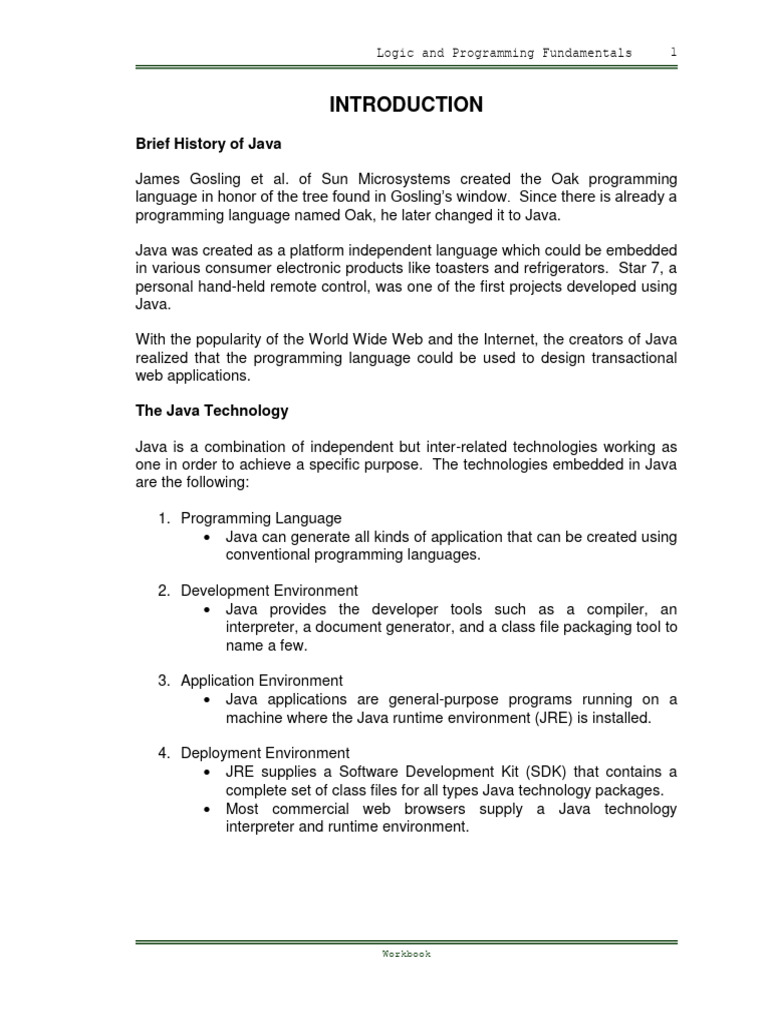 4 Java Workbook Contents Pdf Java Programming Language Data Type