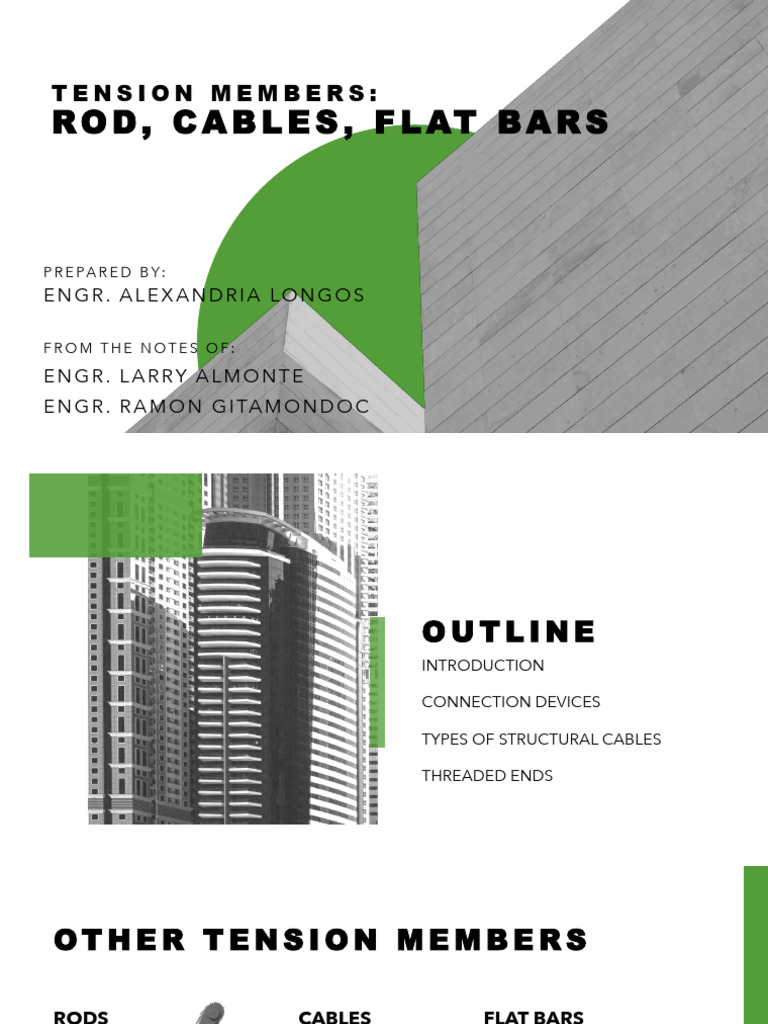 Tension Members - Rods, Cables, Flat Bars | PDF | Tension (Physics) | Bridge