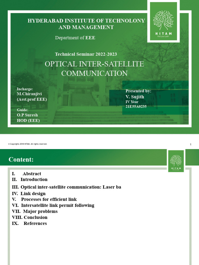 Sujith Techical Seminar | PDF | Satellite | Speed Of Light