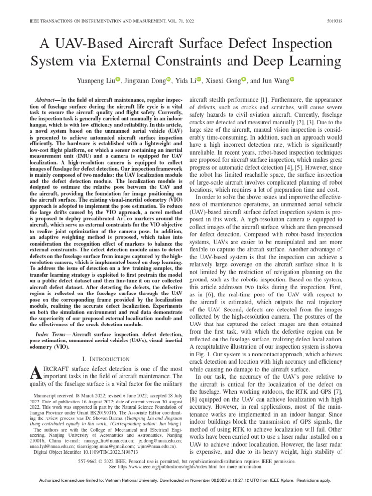 A UAV-Based Aircraft Surface Defect Inspection System Via External ...