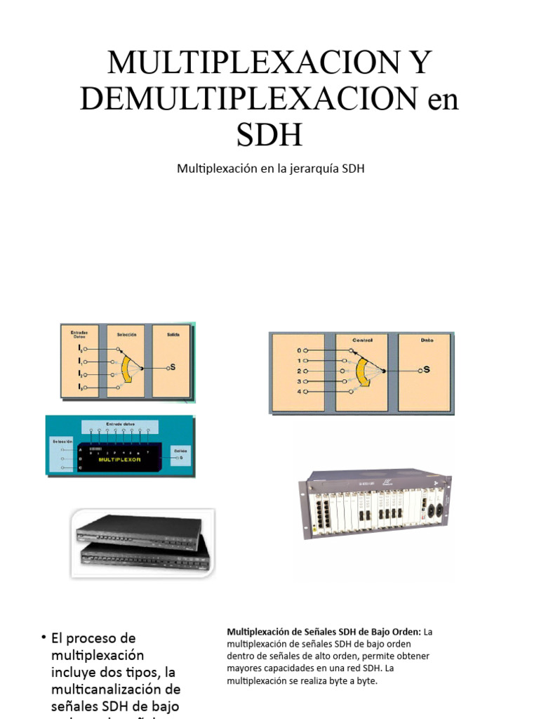 Multiplexación y Demultiplexación SDH | PDF | Red de computadoras | Red de área amplia