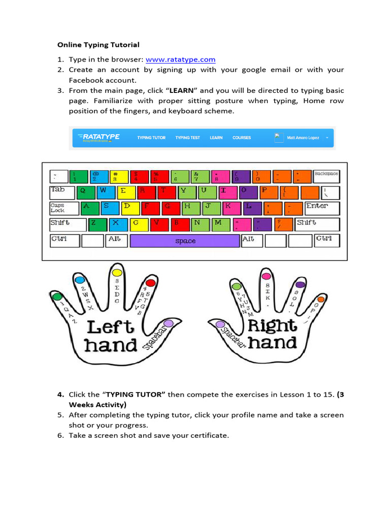 Online Typing Tutorial | PDF