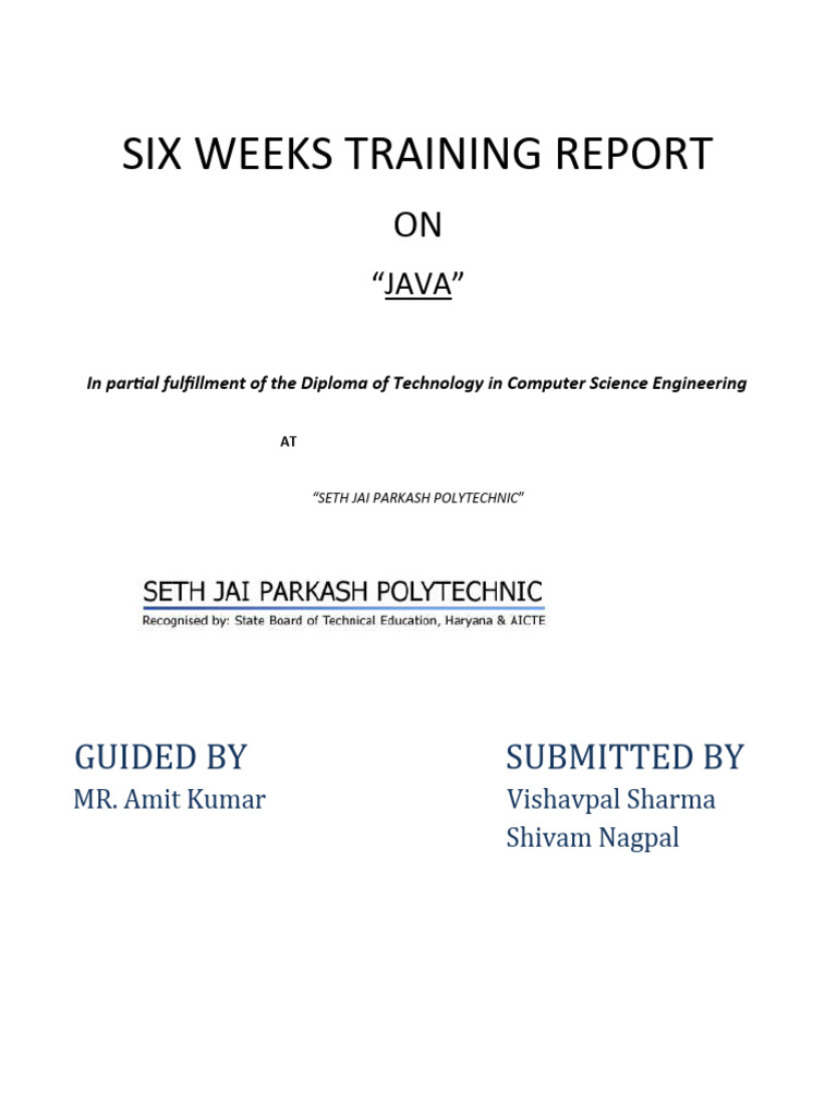 Java-Training-Report | PDF | Sql | Software Development Process