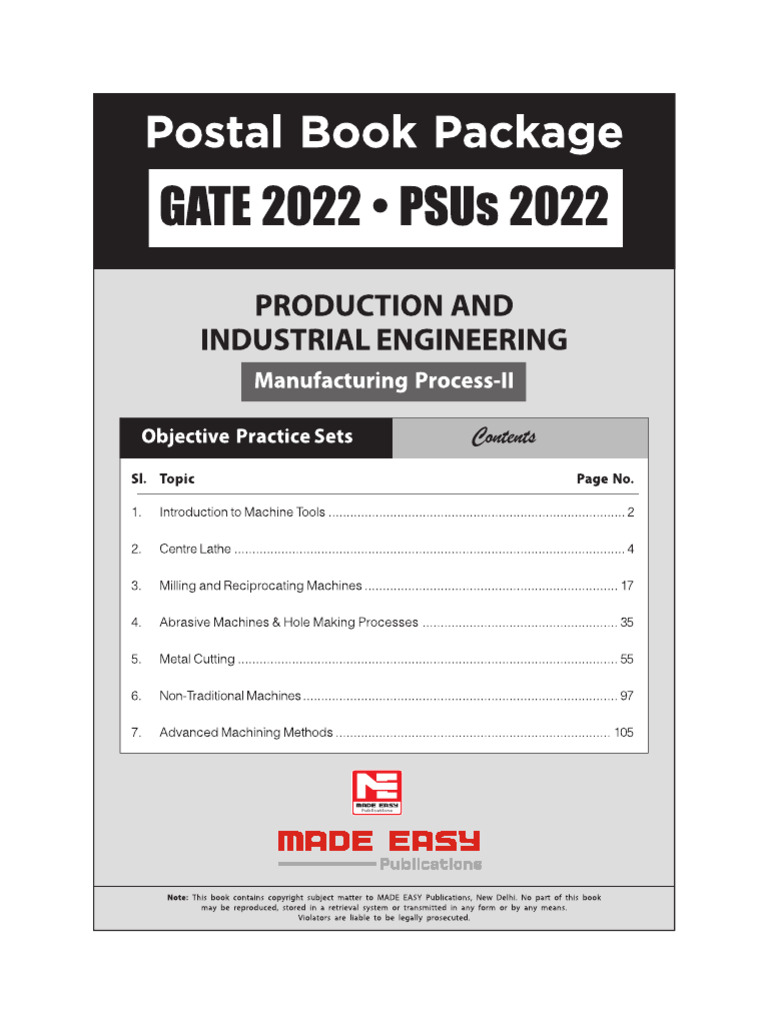 Manufacturing ProcessII Op PI | PDF