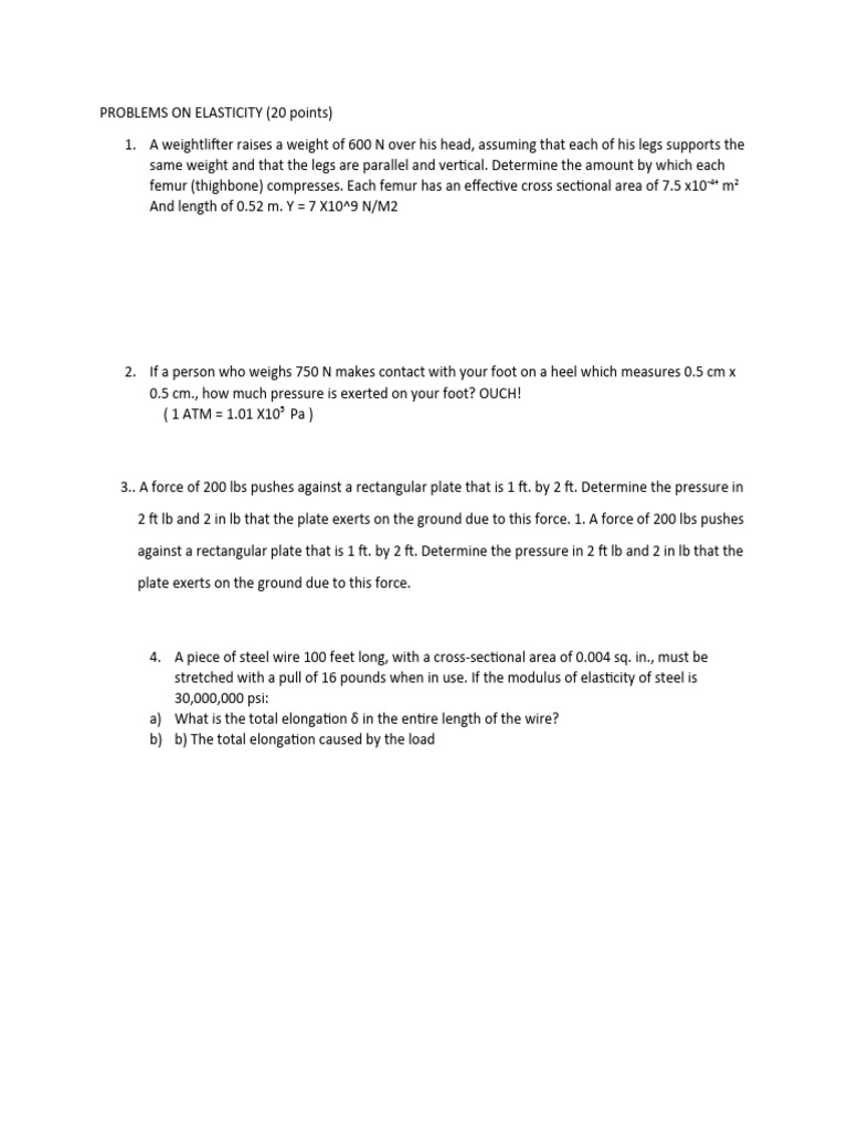 Problems On Elasticity | PDF