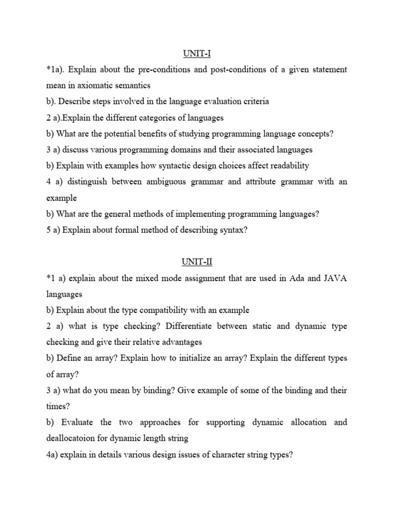 PPL Imp Question | PDF